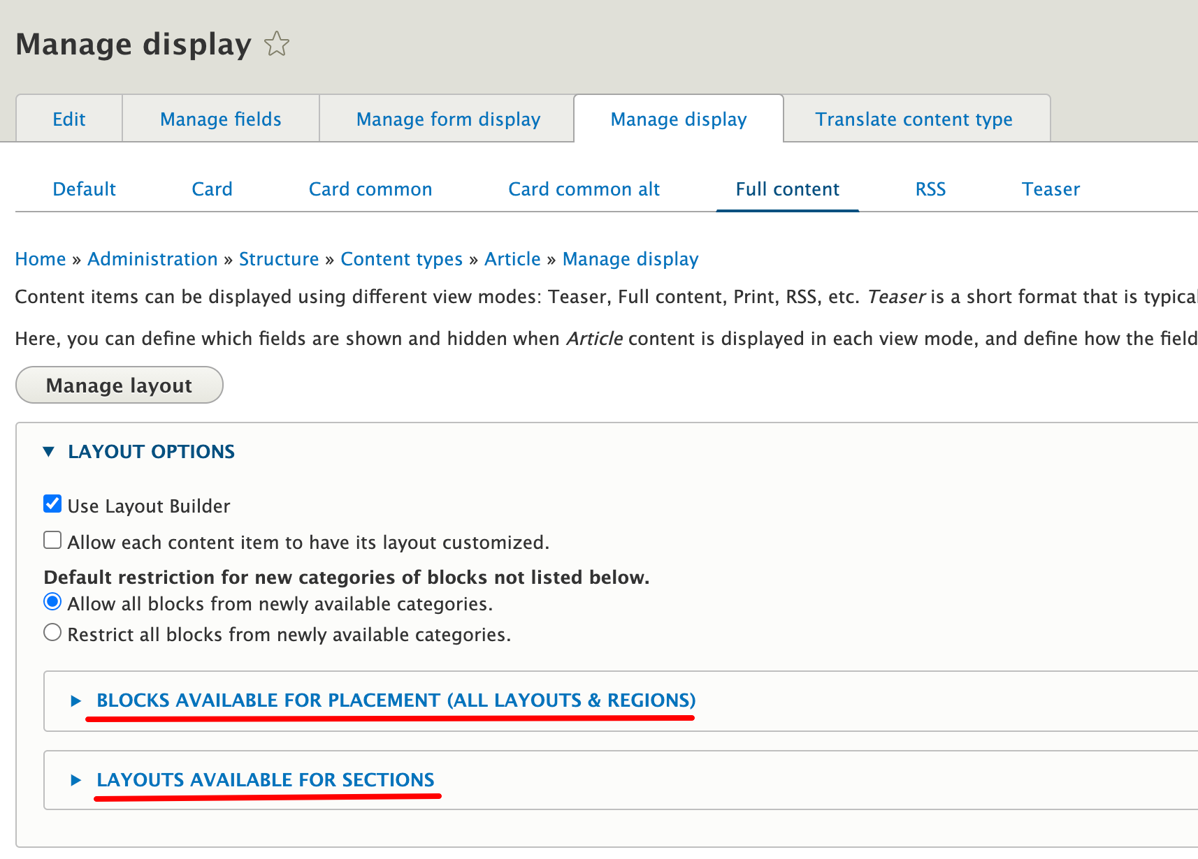 Layout Builder Restrictions | Fox Valley Drupal